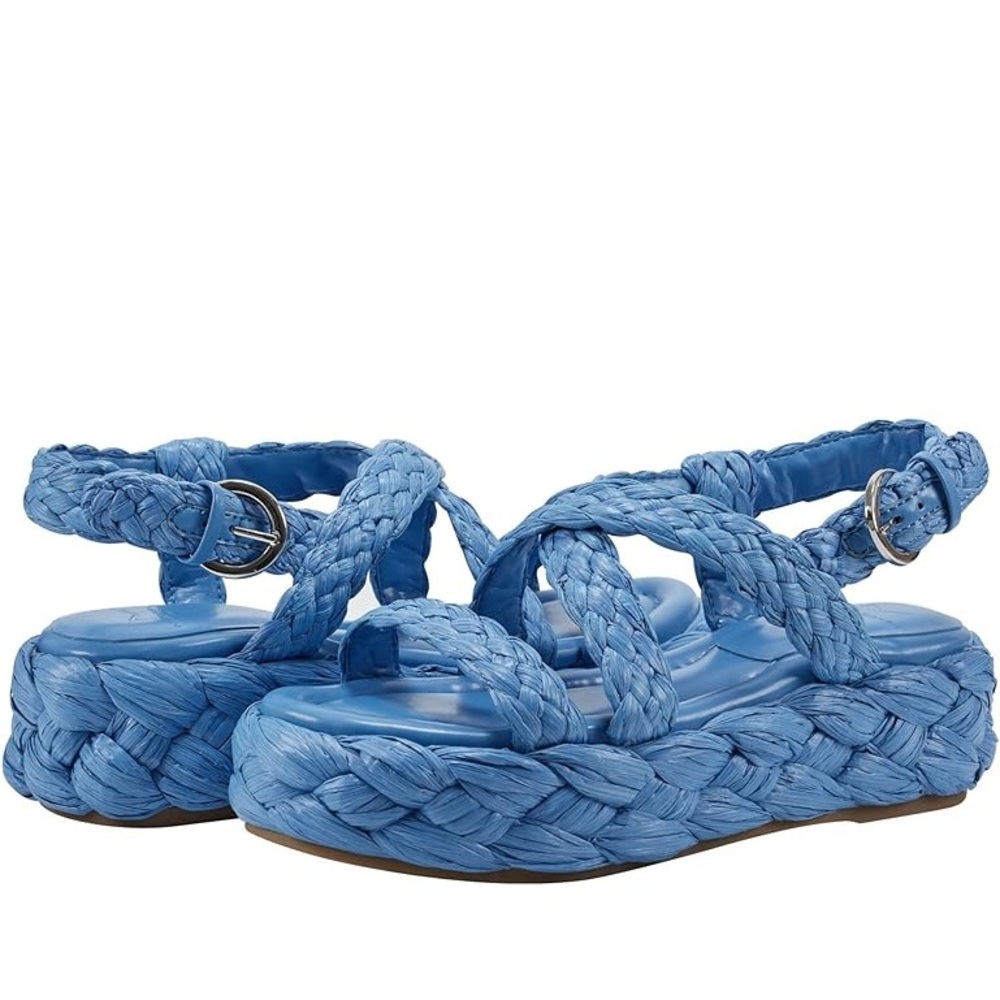 Marc Fisher Genie Blue Summer Espadrille Casual Sanda… - Gem